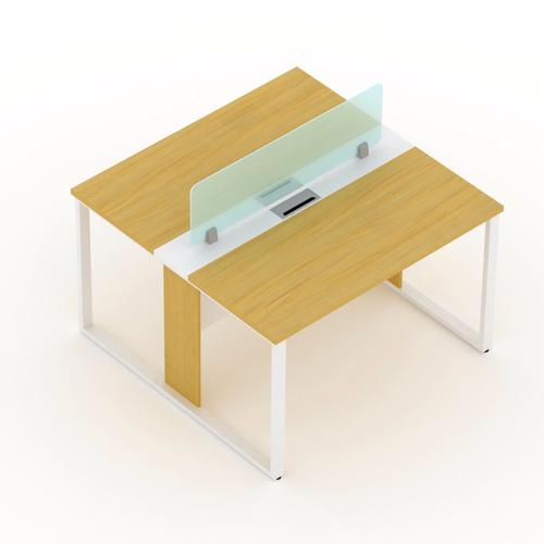 Jual Meja Kantor / Meja Kerja Uno New Modern - Maple White dengan Sekat ...