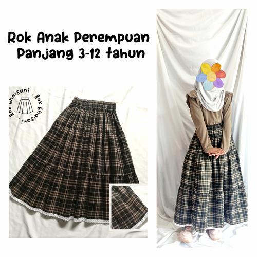 Jual Rok anak motif kotak usia 3-12 tahun rok anak perempuan panjang ...