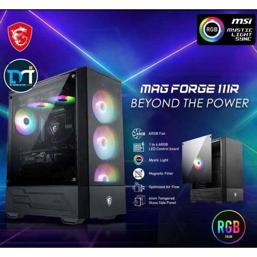 Promo Msi MAG Forge 111R - ARGB Tempered Glass Mid-Tower Gaming Case ...