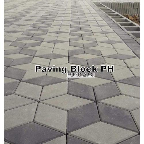 Jual Paving 3 Dimensi (3D) Tipe Bintang B (K 300) - Tebal 6 cm, Abu-Abu ...