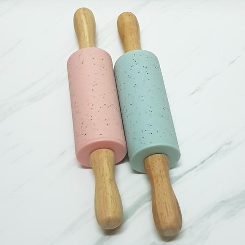 Jual mini silicone rolling pin with wooden handle / alat gilas adonan ...