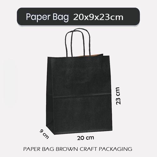 Jual paper bag hitam polos tas kertas goodie bag paperbag ukuran 20x9x23 cm - Jakarta Selatan ...