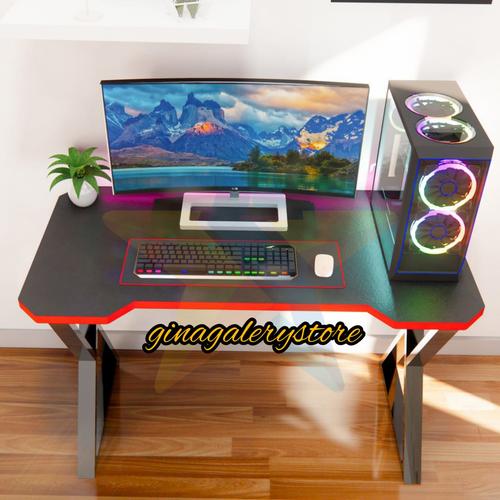Jual Meja Gaming/Meja Komputer/Meja Kerja/Meja Laptop - hitam lis hijau ...