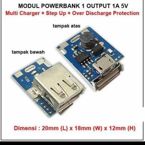 Jual step up modul power bank 134n3p output 5v 1A charging protection ...
