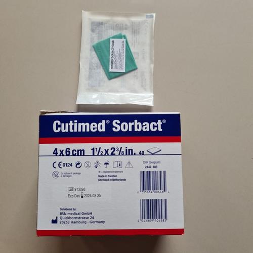 Jual Cutimed Sorbact Swab 4x6cm / Cutimed Sorbact / perban luka 4 x 6 ...