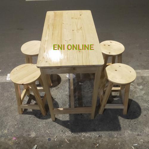 Jual meja bakso empat kursi kayu jati Belanda ukuran 100×50×75cm ...