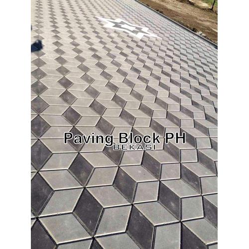 Jual Paving 3 Dimensi (3D) dengan 2 Warna (Abu-Abu-Hitam/Merah) K 300 ...