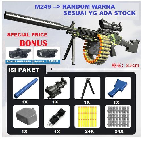 Jual M249 MAINAN PISTOL NERF PELURU SNIPER PUBG MANUAL TEMBAK LASER SENTER - AUTO M249 - Kota ...