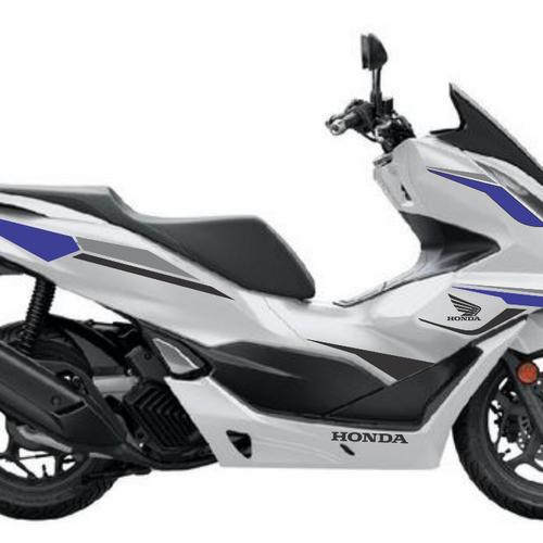 Jual stiker pcx 160 putih cutting sticker Biru Metalic Candy - Kab ...