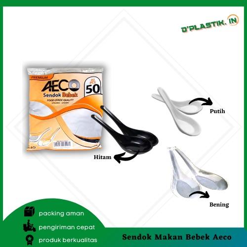 Jual SENDOK MAKAN BUBUR PLASTIK BEBEK AECO ISI 50 WARNA HITAM PUTIH ...