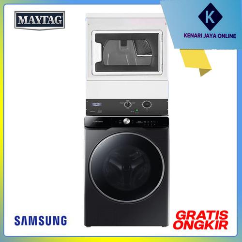 Jual STACK MESIN CUCI SAMSUNG 21KG DAN DRYER MAYTAG 15KG PANEL BAWAH ...