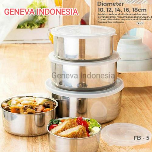 Jual Mangkok Baskom Tutup Wadah Makanan Fresh Box Stainless Steel - 18 ...