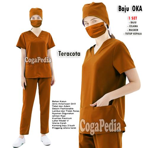 Jual Baju Oka Medis Lengan Pendek Model Terbaru - Seragam Scrub Perawat ...