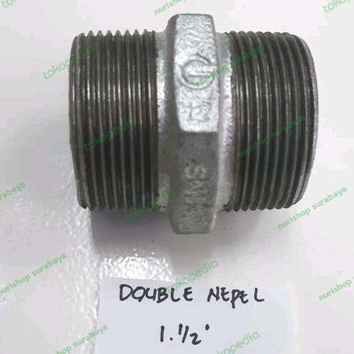 Jual Double neple 1 1/2" / Dobel nepel / nipple besi Galvanis 1 1/2 ...