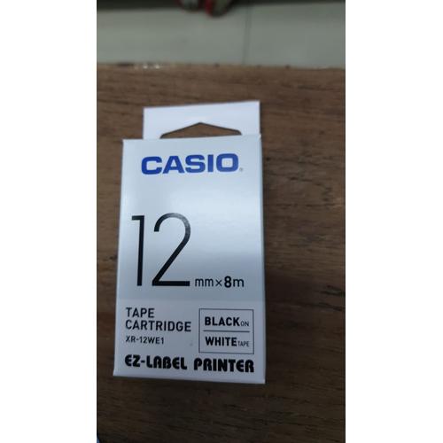 Jual EZ-Label Printer Casio 12mm Black ink white XR-12WE1 - Jakarta ...