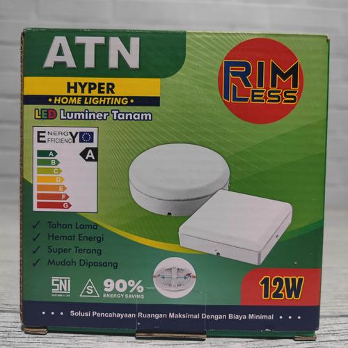 Jual ATN PANEL LED 12W 12 WATT OB BULAT OUTBOW OUT BOW TEMPEL PLAFON ...