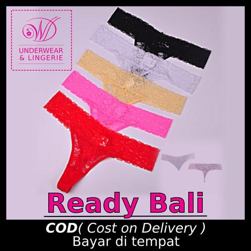 Jual (CG10) G-String/ Thong/ G-String Thong Brukat/ Lace - Hitam, M ...