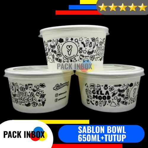 Jual CETAK PAPER BOWL 650ML DAN TUTUP SABLON PAPER BOWL 650 ML - Kab ...