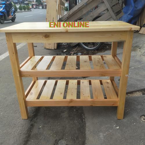 Jual meja rak susun meja kompor rak sepatu kayu jati Belanda 80×45×65cm ...