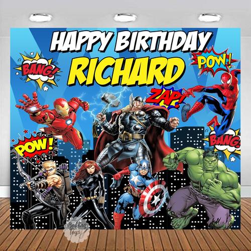 Jual Banner Flexi Birthday / Backdrop Hiasan Dinding Ultah - Avengers ...