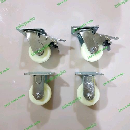 Jual Roda Nilon Heavy Duty Taiwan 4 inch 2rem 2mati (Beban 800 kg ...