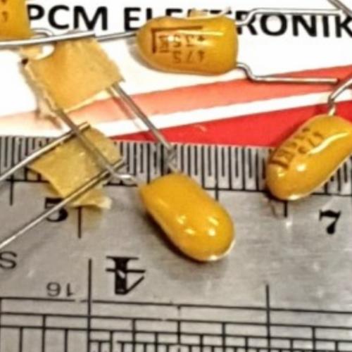 Jual kapasitor capacitor tantalum 4.7uf 475 4.7 uf 4u7 35v 35volt 35 ...