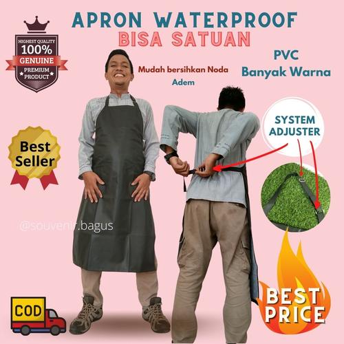 Jual Apron Celemek PVC Anti Air Waterproof cuci piring steam barista ...