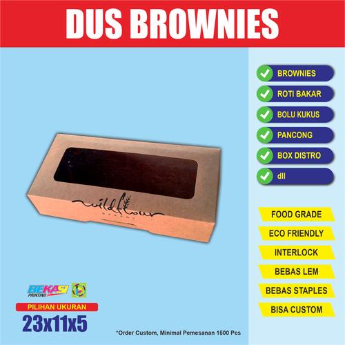 Jual J23115 Kotak Kemasan Dus Box Roti Kue Brownies Jendela 23x11x5 cm ...