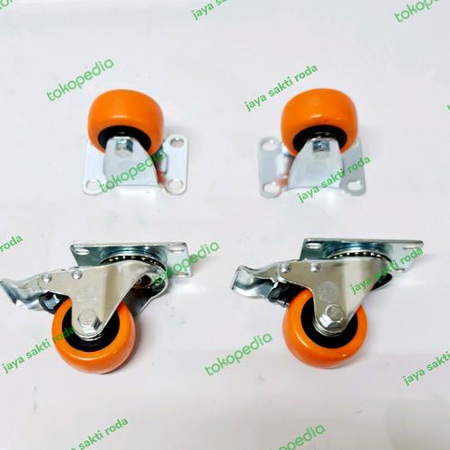 Jual Roda pvc 2,5 inch roha tinggi 9,3 cm 2rem 2mati (harga isi 4 roda ...