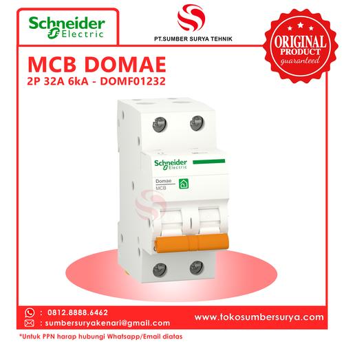 Jual MCB Domae 2P 32A 6kA Saklar Listrik ON OFF DOMF01232 Schneider - Jakarta Pusat - SUMBER ...