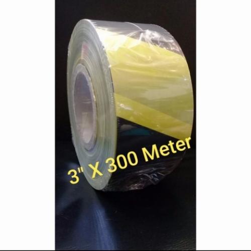 Jual safety line - police line kuning hitam 3"x300meter pita garis ...