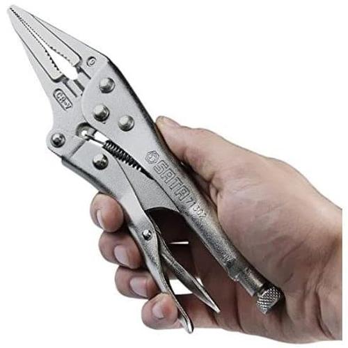 Jual TANG JEPIT RUNCING LONG NOSE LOCKING PLIERS 6 INCH - 71301 SATA ...
