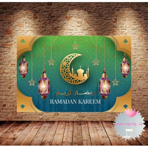 Jual Custom Backdrop Banner Spanduk Ramadhan Kareem Lebaran Eid Mubarak ...