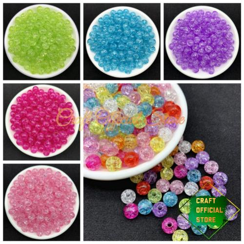 Jual 50 Pcs Mote Es Retak Manik Manik Ice Bola Kaca Retak Acrylic Bead ...