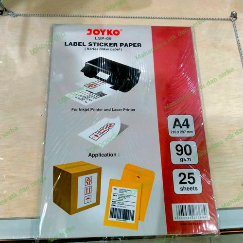 Jual KERTAS LABEL STICKER JOYKO A4 LABEL STICKER PAPER LSP 09 JOYKO ...