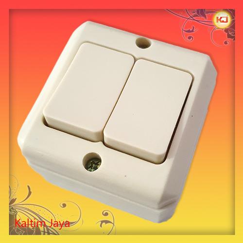 Jual Saklar Listrik Ganda Tempel OB Outbow 2-Gang Double Switch Seri ...