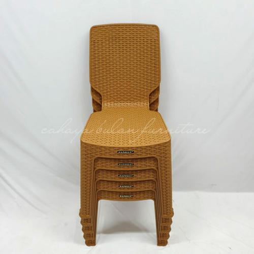 Jual KURSI PLASTIK SANDARAN MOTIF ROTAN BROWN / PLASTIC CHAIR - NAPOLLY ...