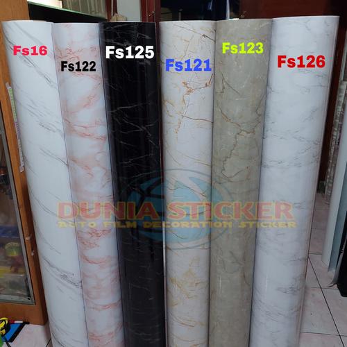 Jual wallpaper sticker marmer kitchen lemari meja dapur lemari kayu ...