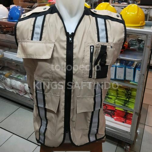 Jual ROMPI SAFETY TERBARU WARNA COKLAT SUSU / SAFETY VEST WARNA CREAM ...