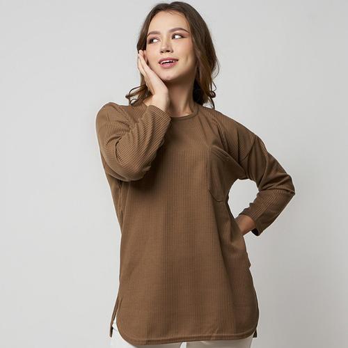 Promo Monellina 601299 Kaos Oversize Wanita Lengan Panjang - Cokelat ...