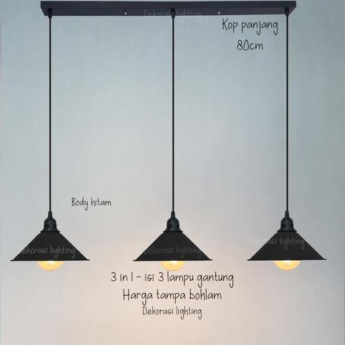 Jual lampu gantung warna warni 3in1 kop panjang 80cm isi 3 lampu minimalis - Hitam - Jakarta ...
