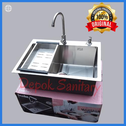 Jual Kitchen sink stainless 6045 paket komplit / kitchen sink stainless ...