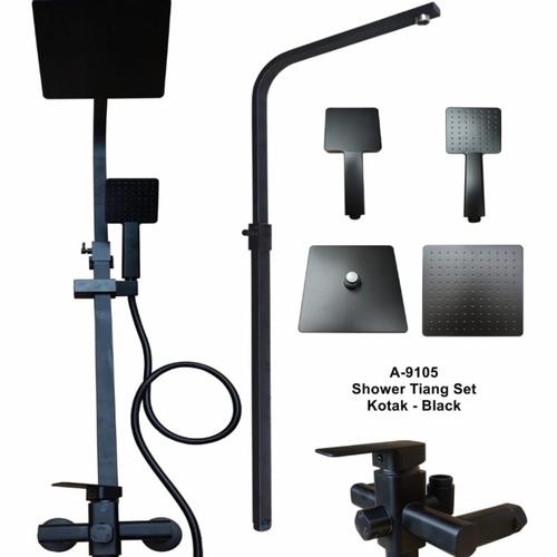 Jual shower tiang set hitam/shower tiang black|shower set hitam ...