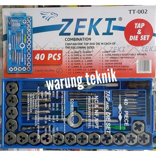 Jual ZEKI TAP DAN SENAI SNAI SET 40 PCS - HAND TAPS AND DIES SET ...