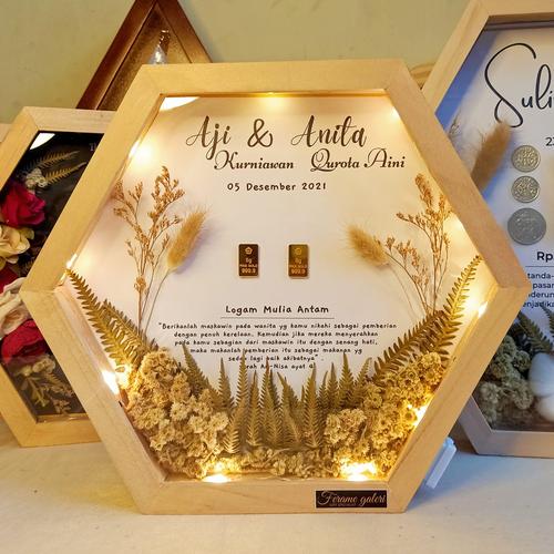 Jual Mahar Pernikahan Rustik - Frame Mahar - Mahar Murah- Kode : Aji13 - Natural, Small - Kab ...