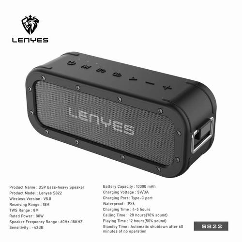 Jual RY - Speaker Lenyes S822 Wireless Bluetooth Speaker Waterproof DSP ...