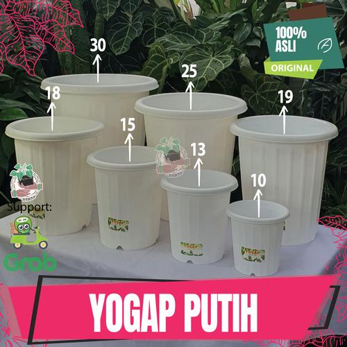 Jual Pot Tanaman Hias Yogap Plastik PUTIH Cantik Pot Bunga Tebal ...