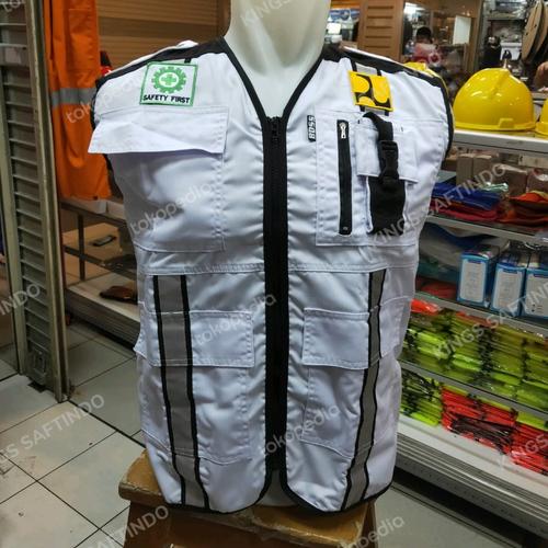 Jual SAFETY VEST/ ROMPI KERJA SAFETY SCOTLIGHT 3M warna putih free logo ...