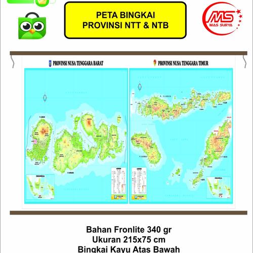 Jual Peta Provinsi NTB & NTT Bingkai - Kota Surabaya - CV MAS SURYA ...