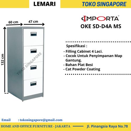 Jual Filing Cabinet 4 Laci Importa OKE SD-D4A MS ; Lemari Arsip Map Gantung ; Baru Bergaransi ...
